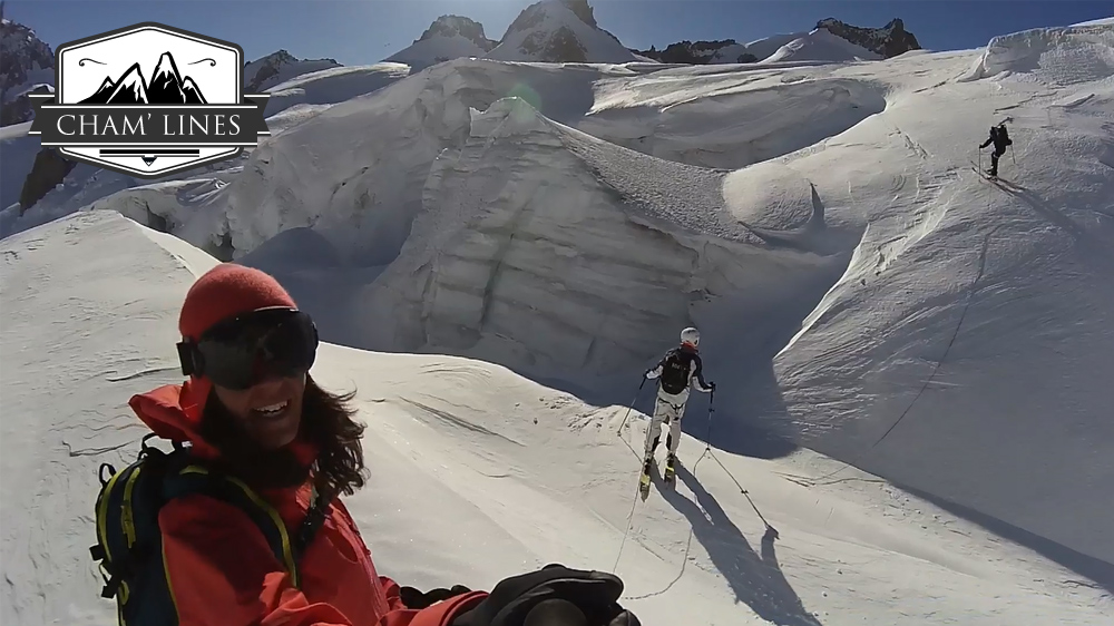 Giulia Monego et Aurélien Ducroz dans le couloir Sud Ouest du Col du ...